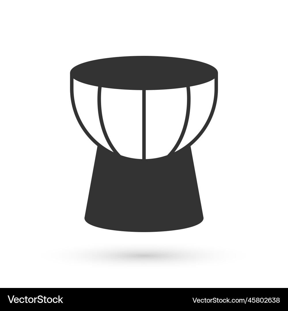 Grey african darbuka drum icon isolated on white Vector Image