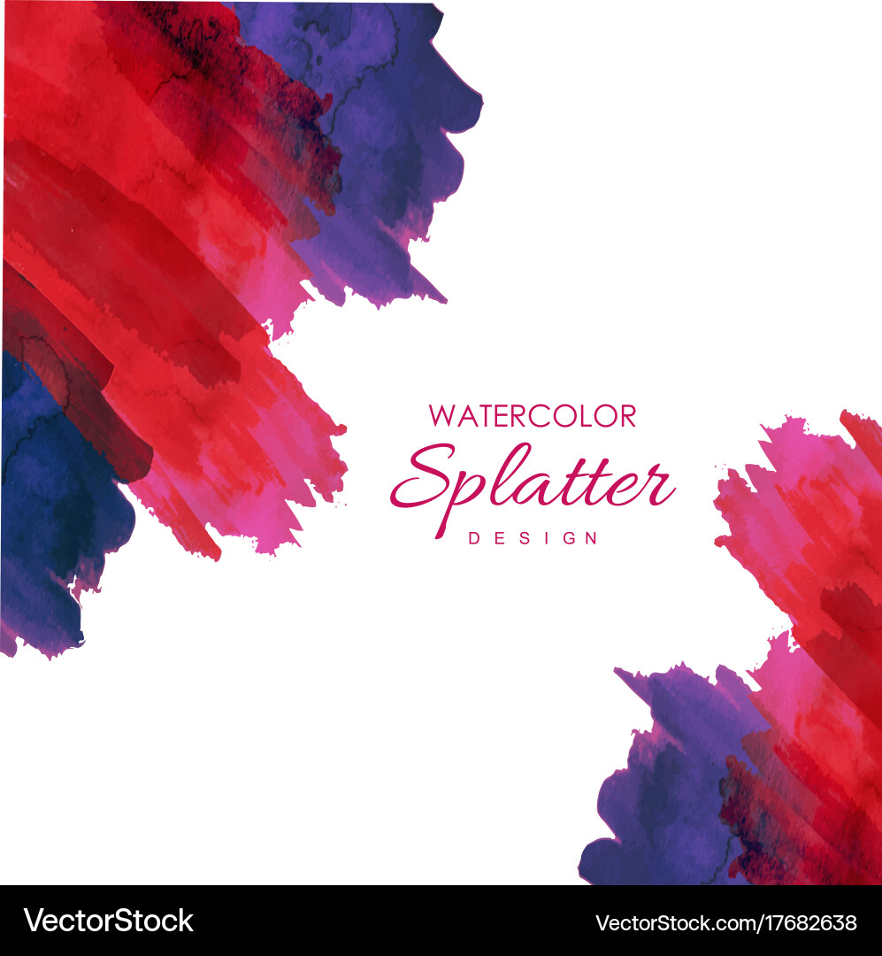 Hand drawn watercolor splatter designs Royalty Free Vector