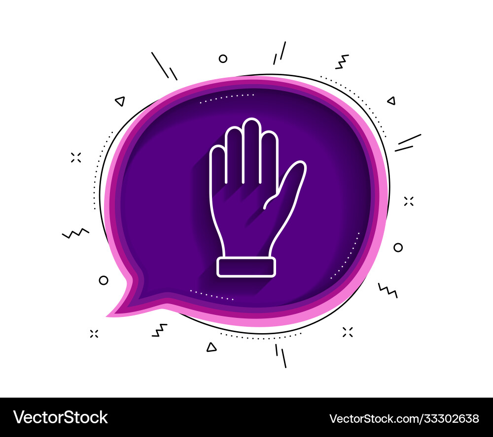 Hand line icon wave palm sign Royalty Free Vector Image