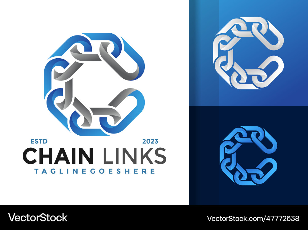 Letter c chain links logo design symbol icon Vector Image