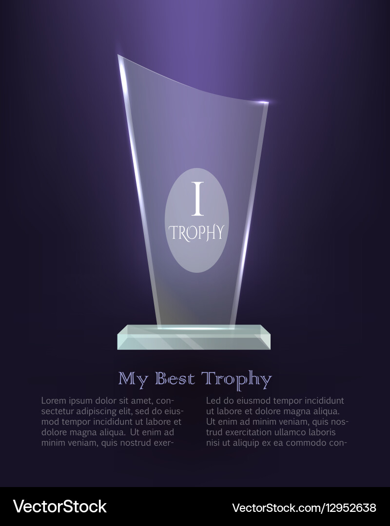 My Best Trophy Modern Realistic Award on Base Vector Image