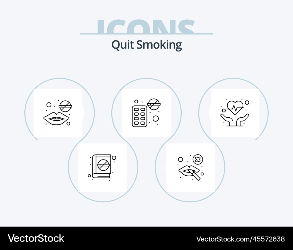 Quit smoking line icon pack 5 icon design car Vector Image