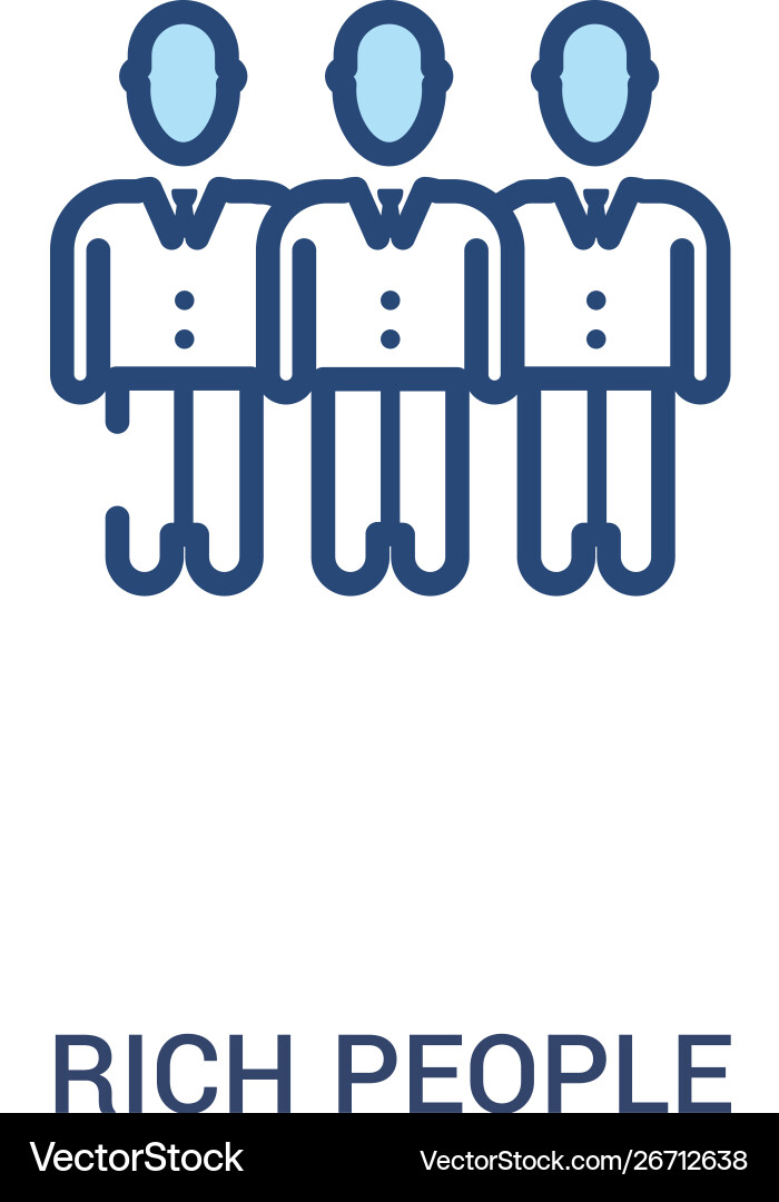 Rich people concept 2 colored icon simple line Vector Image
