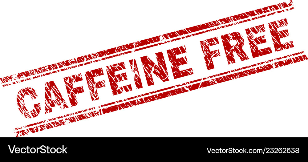 Scratched textured caffeine free stamp seal Vector Image