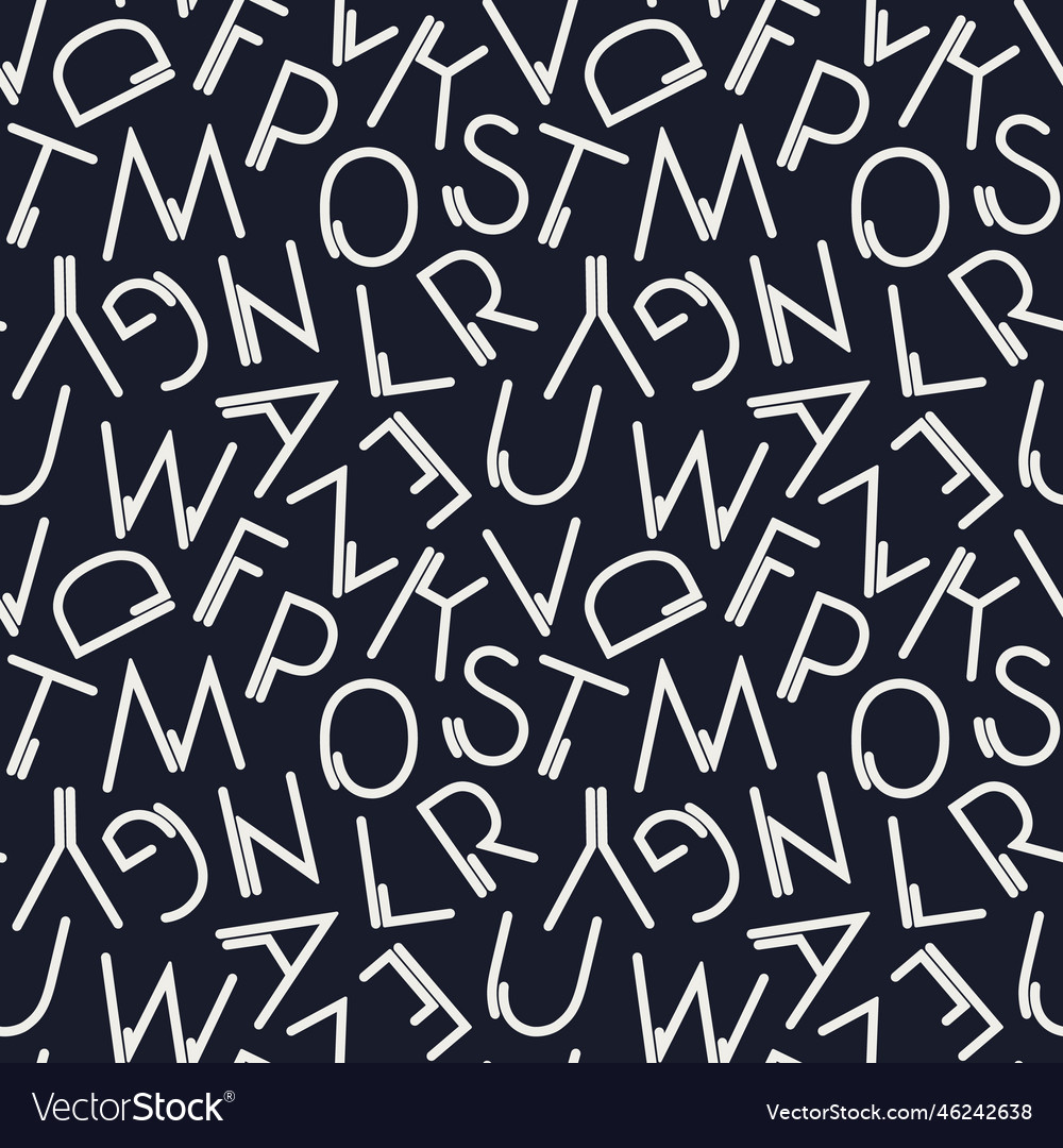 Seamless pattern with letters in typographic style