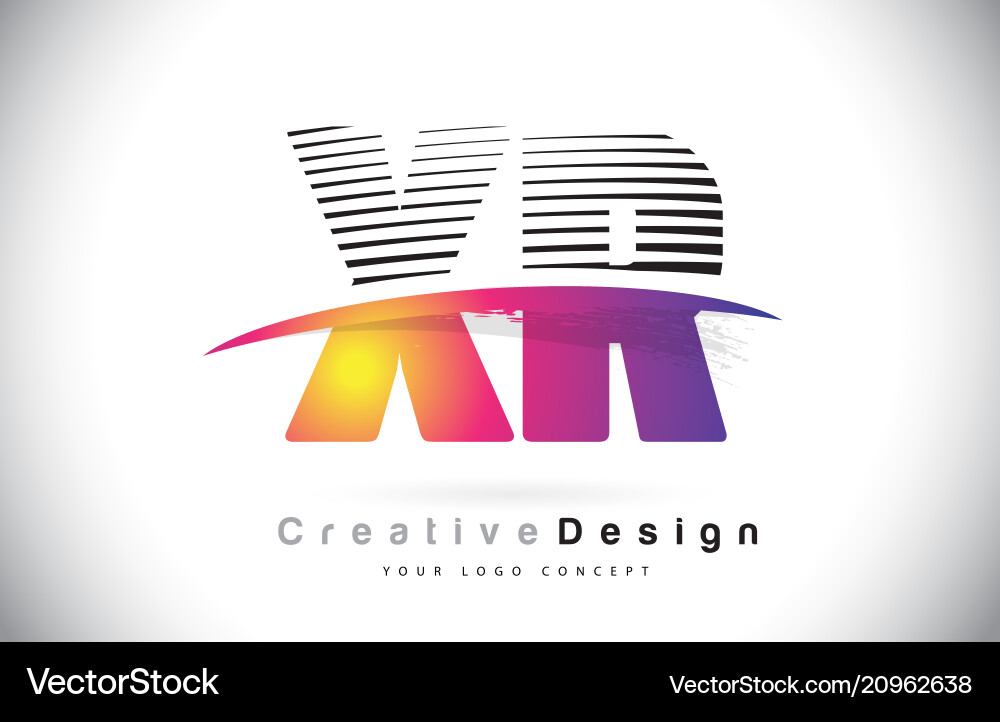 Xr x r letter logo design with creative lines Vector Image