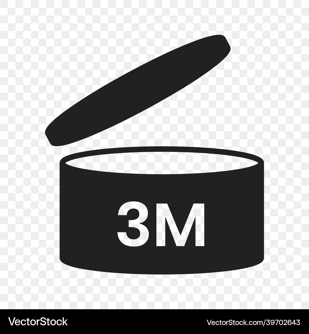 3m period after open icon sign flat style Vector Image