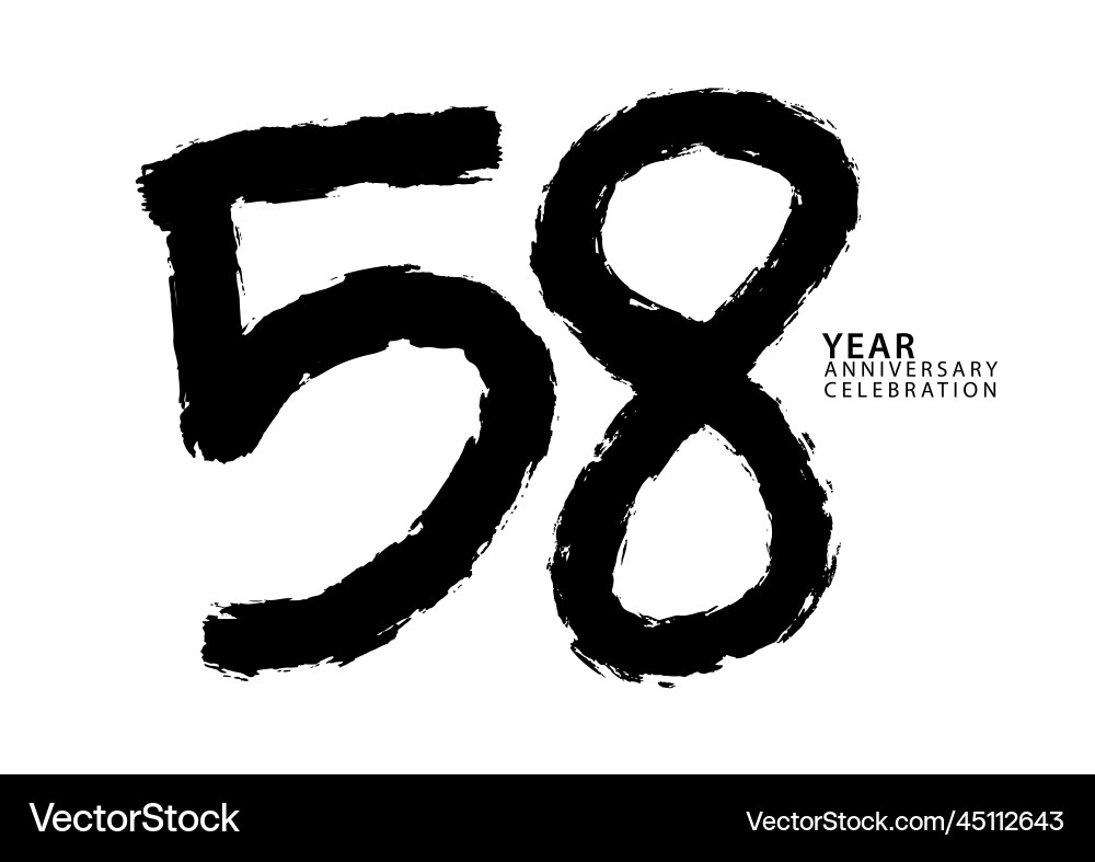 58 year anniversary celebration black color Vector Image