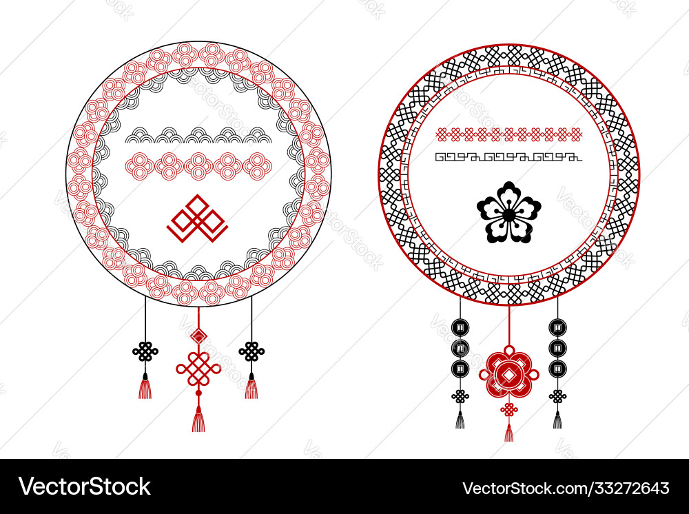 Asian traditional decorations celebration design Vector Image