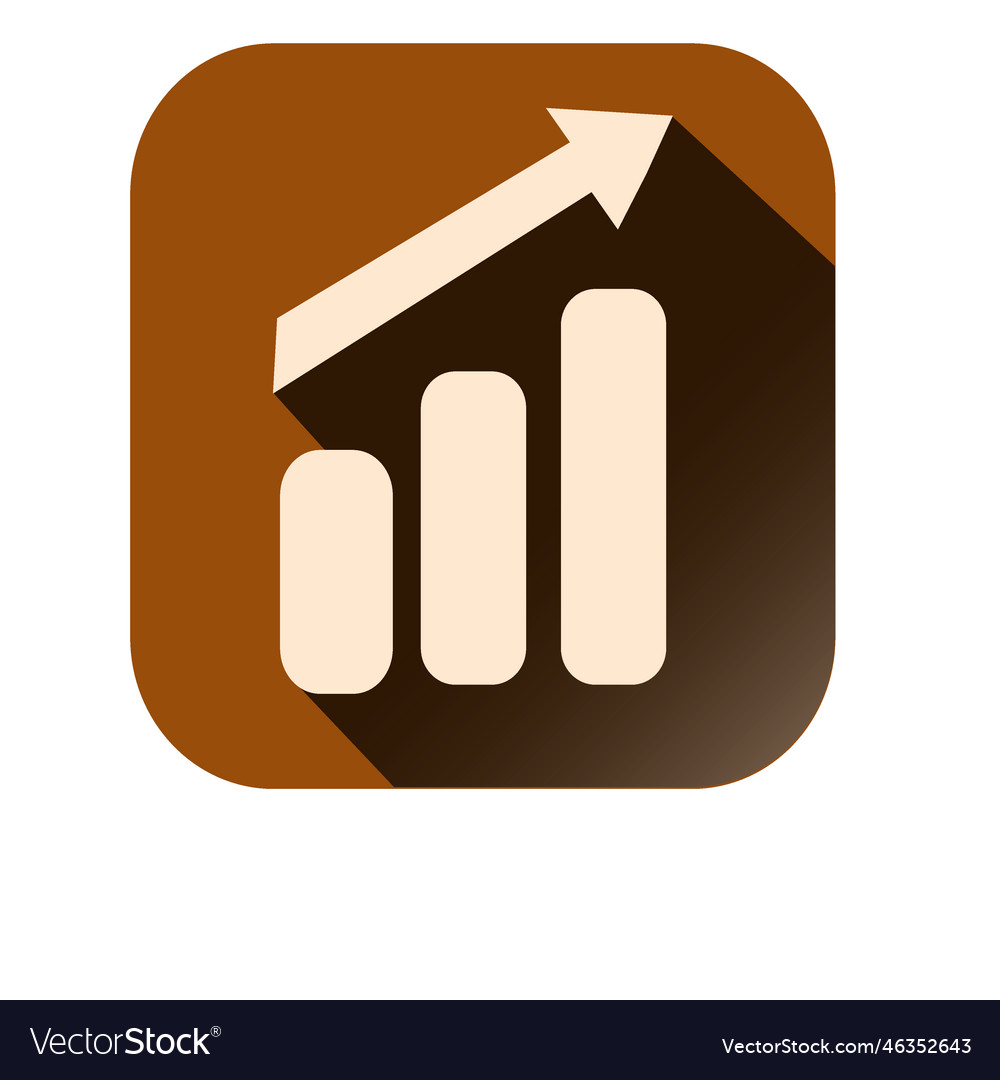 Bar graph square icon Royalty Free Vector Image
