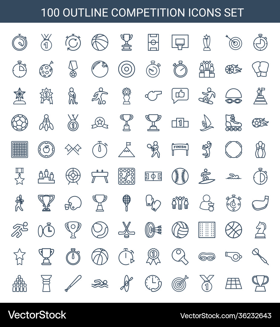 Competition icons Royalty Free Vector Image - VectorStock