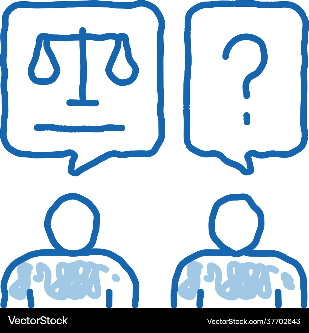 Court charge doodle icon hand drawn Royalty Free Vector