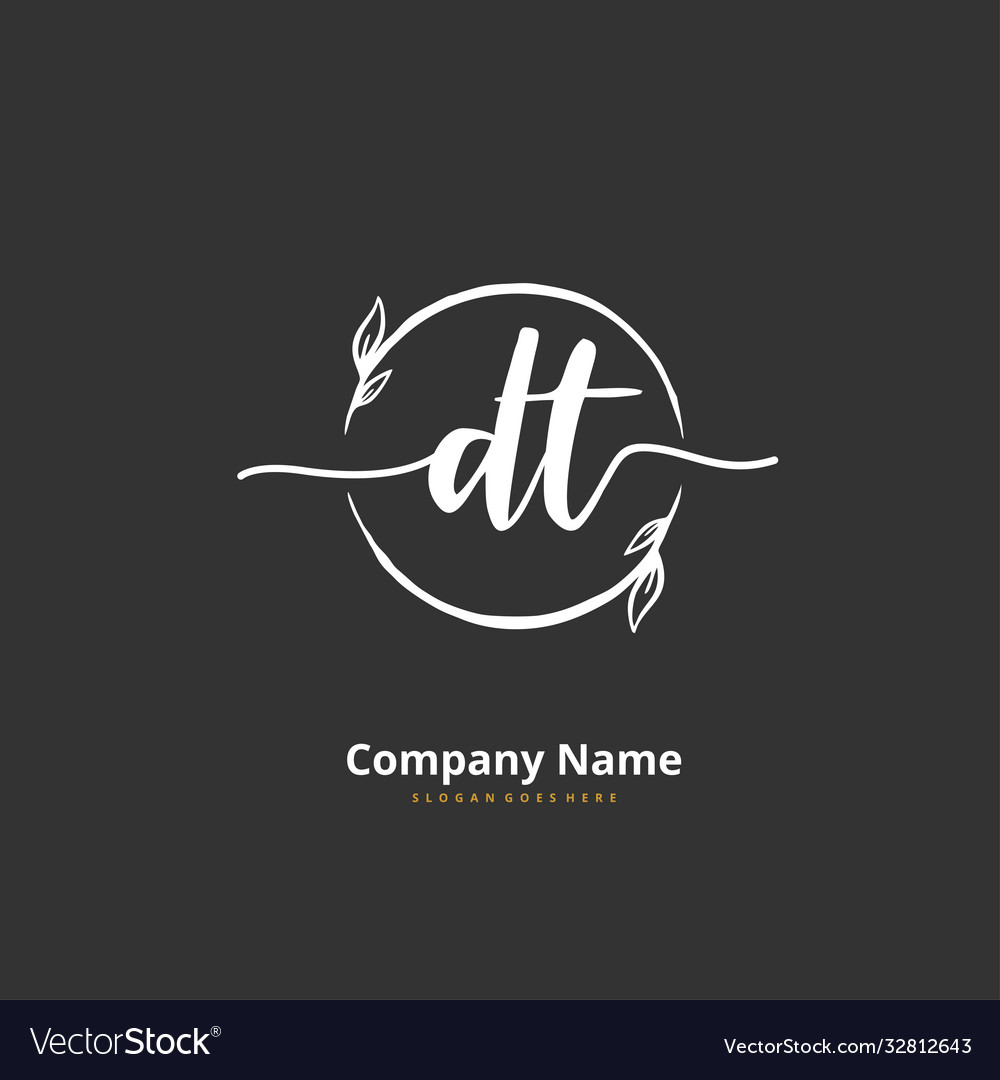 D t dt initial handwriting and signature logo Vector Image