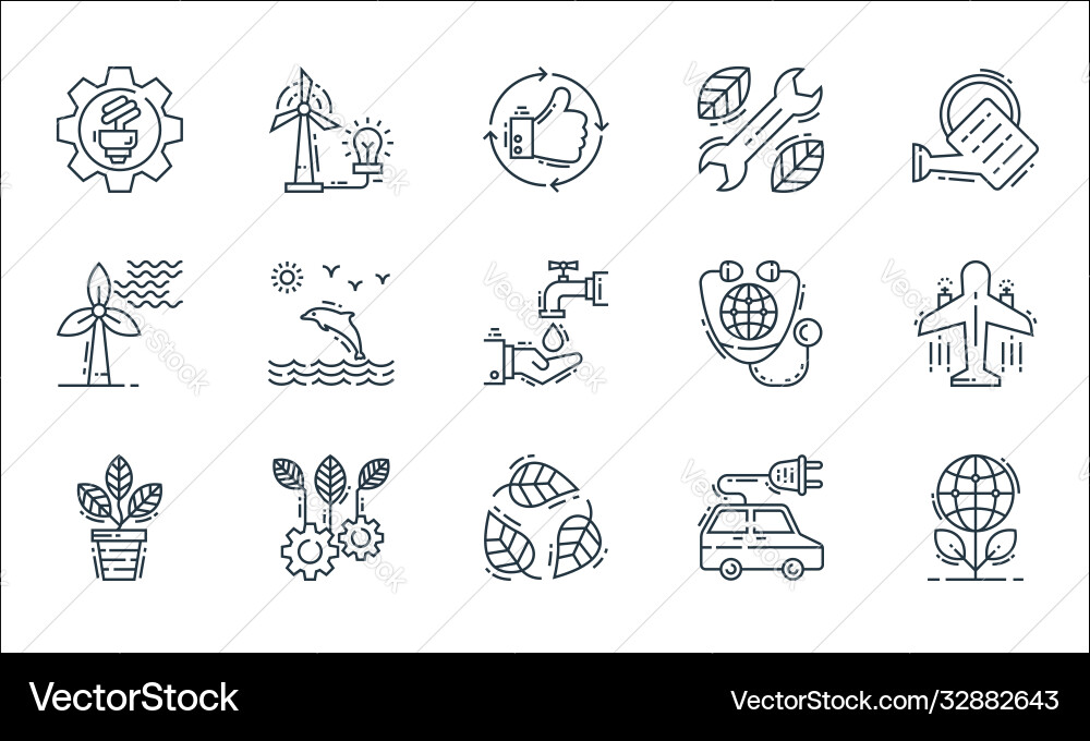 Environment and eco line icons linear set quality Vector Image