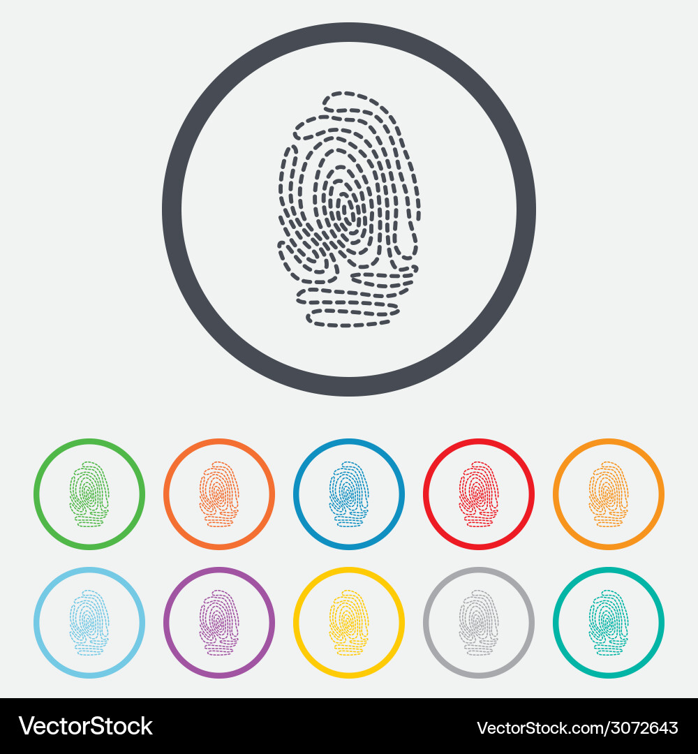 Fingerprint sign icon Identification symbol Vector Image