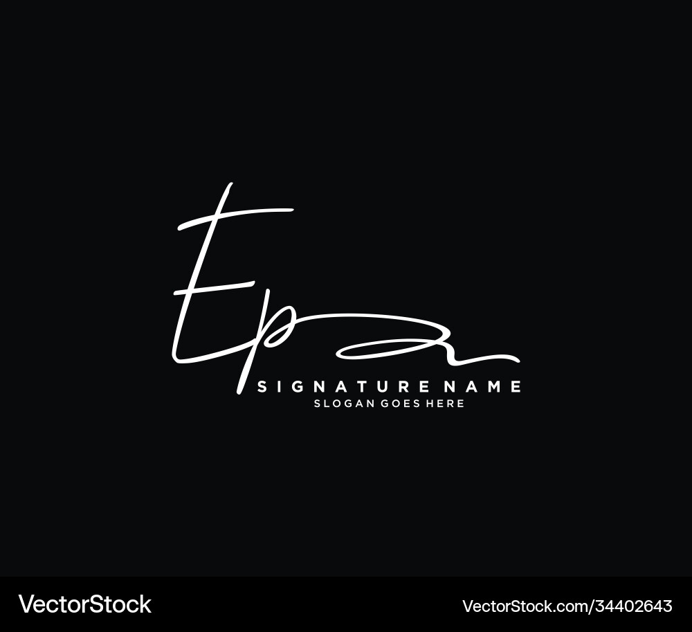 Letter ep signature logo template Royalty Free Vector Image