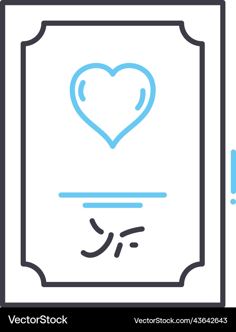 Marriage certificate line icon outline symbol Vector Image