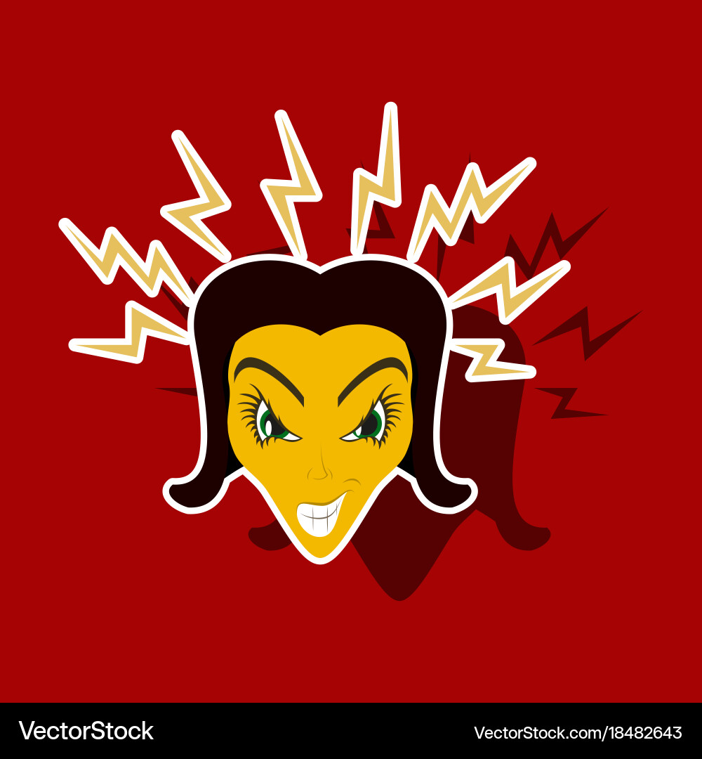 Paper sticker on theme evil women Royalty Free Vector Image