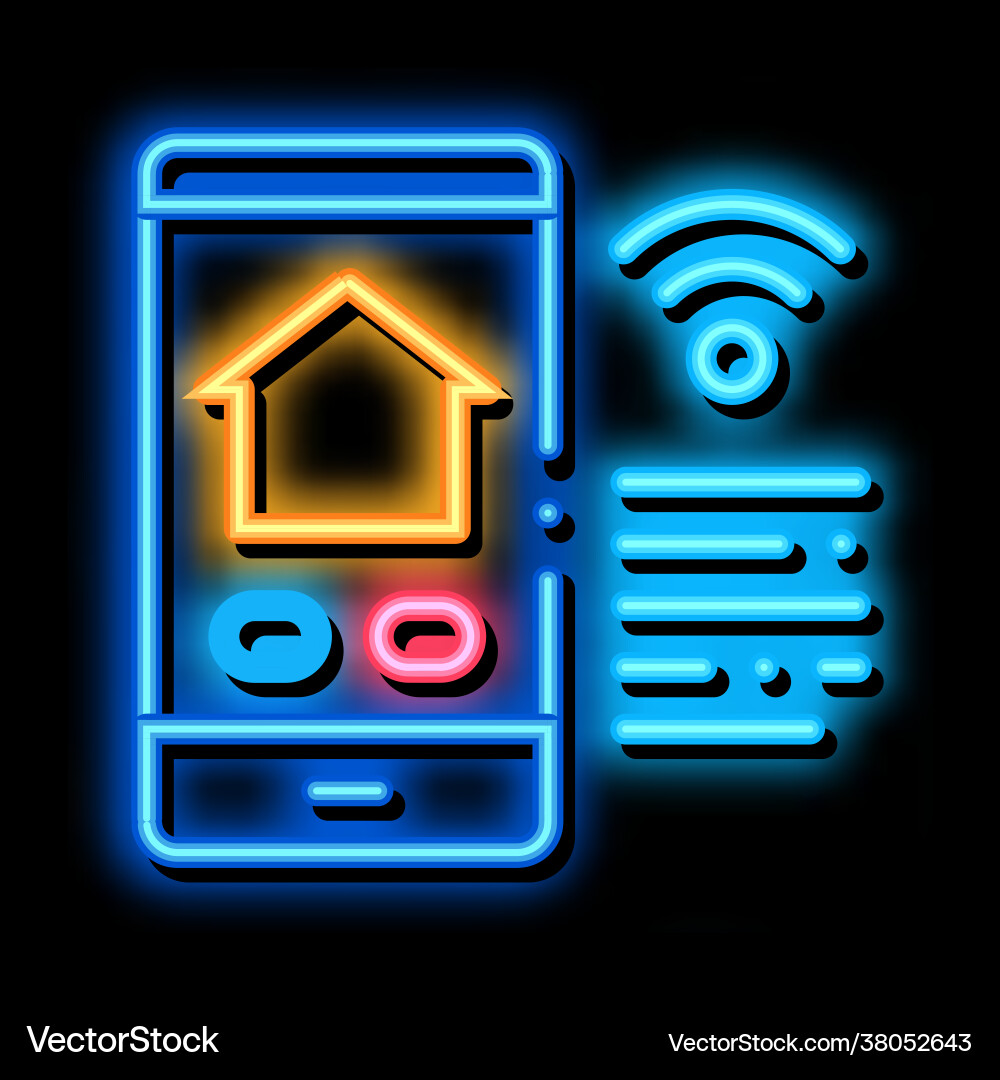 Phone and internet neon glow icon Royalty Free Vector Image
