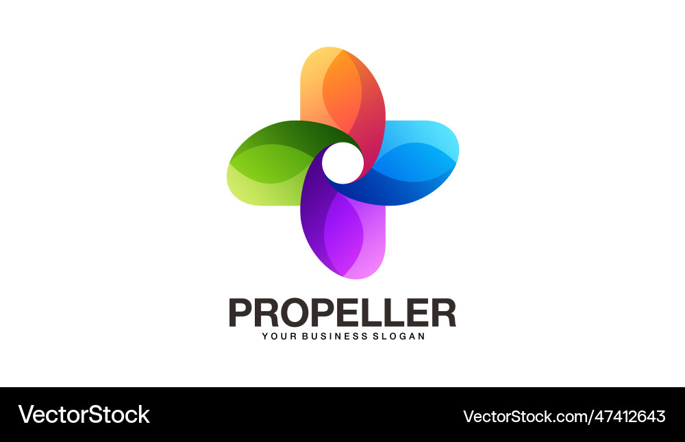 Propeller or fan logo in gradient color style Vector Image