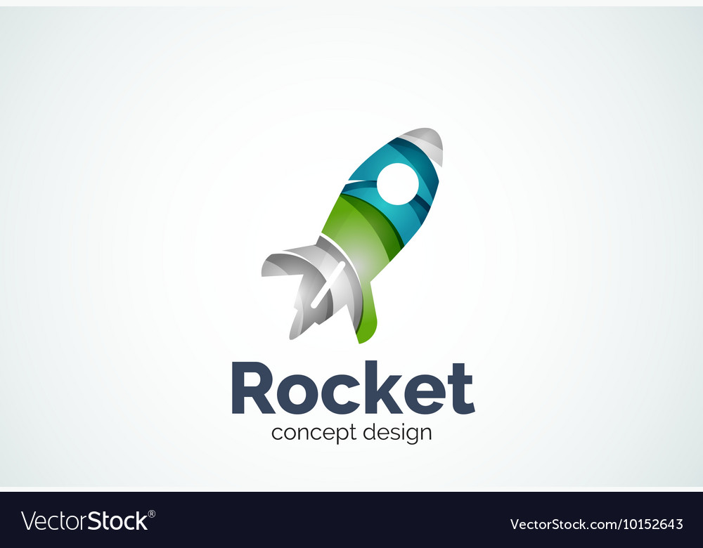 Rocket logo template Royalty Free Vector Image