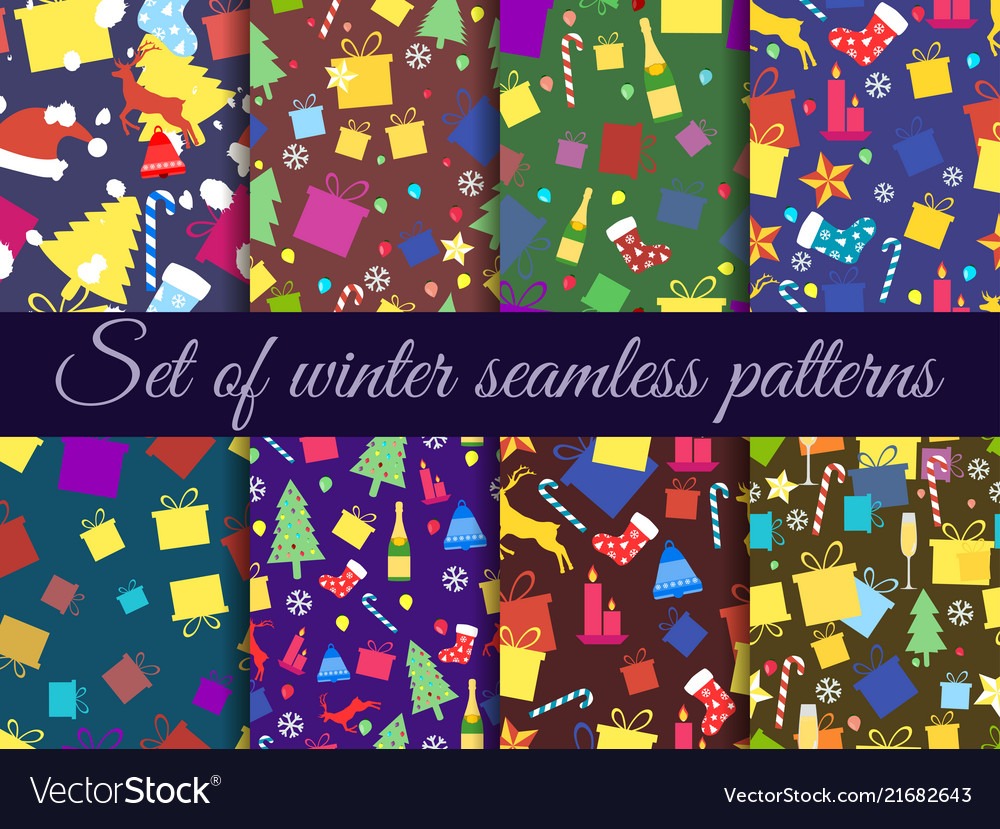 Seamless patterns christmas winter pattern Vector Image