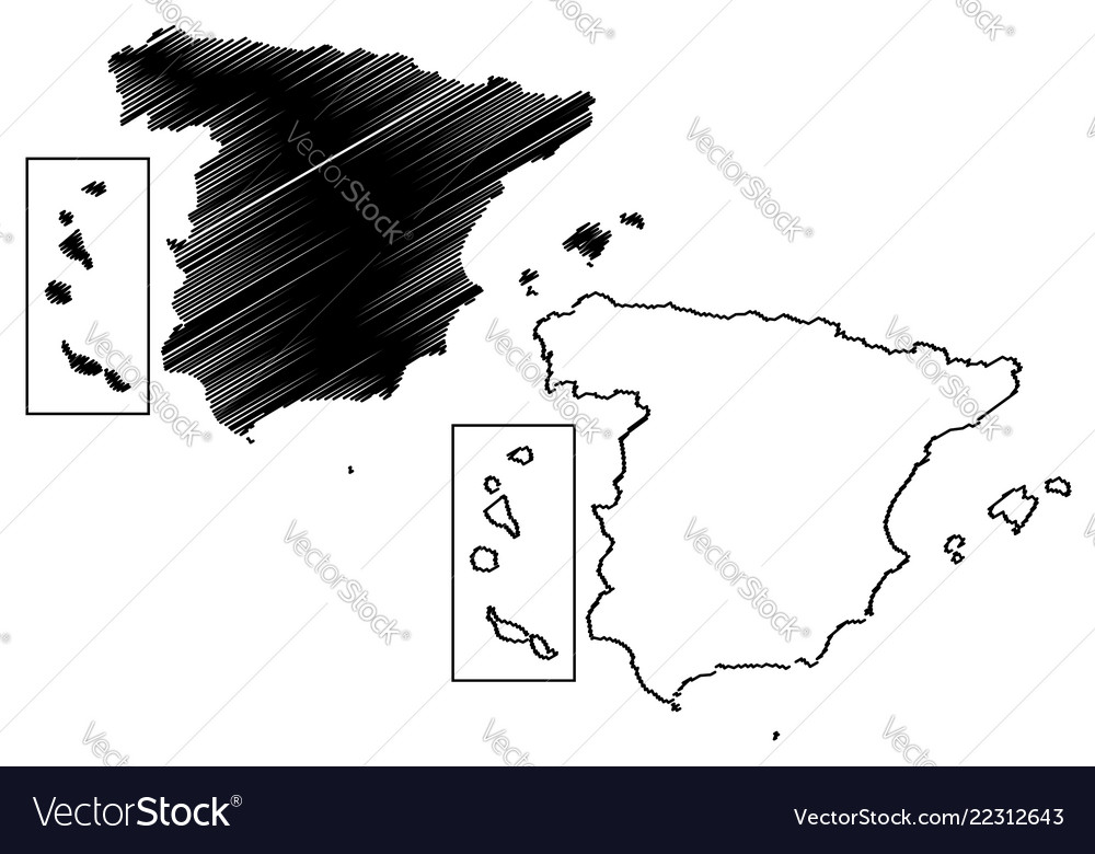 Spain map Royalty Free Vector Image - VectorStock