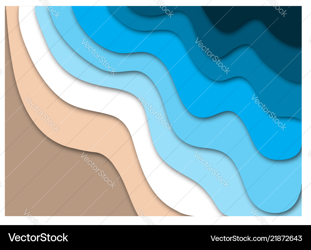 Tropical beach concept with ocean waves and sand Vector Image