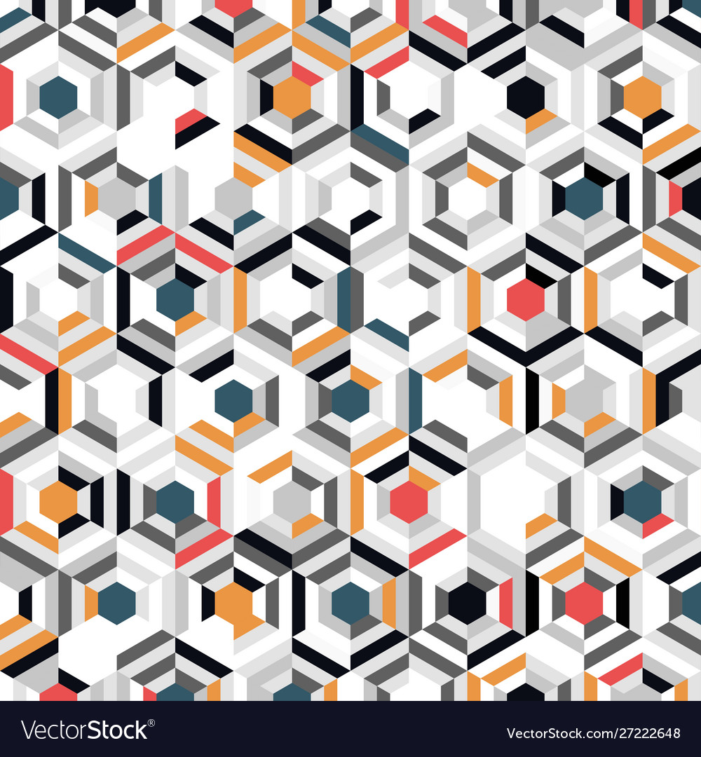 Abstract colorful hexagon pattern design Vector Image