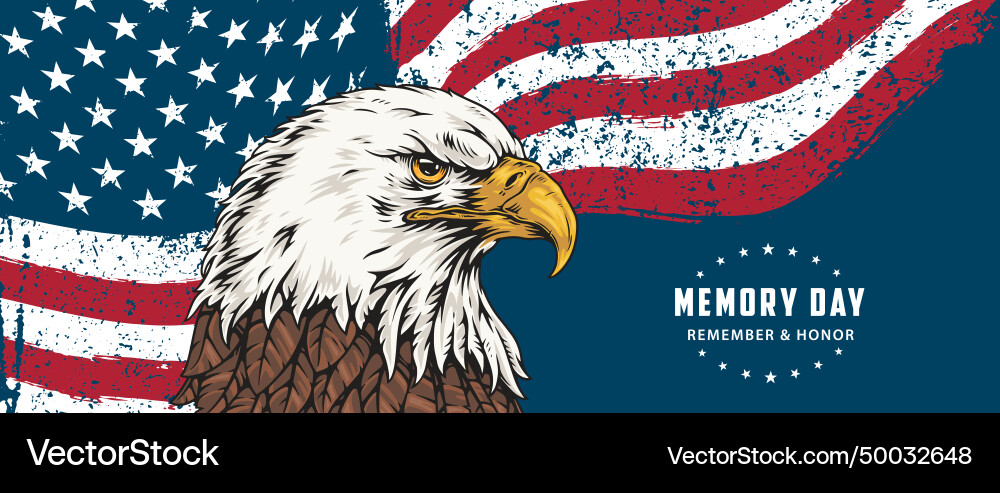 American memory day colorful poster Royalty Free Vector