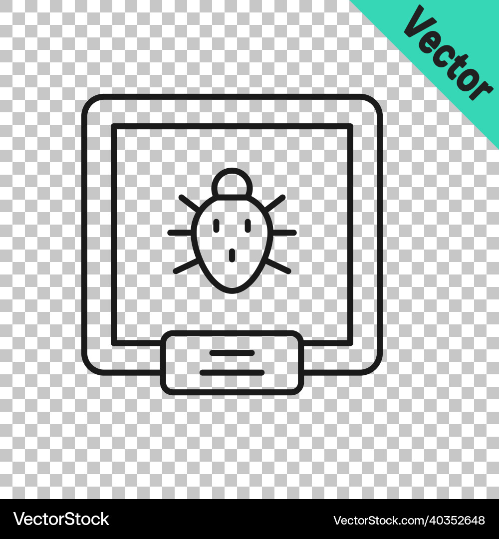 Black line colorado beetle icon isolated Vector Image