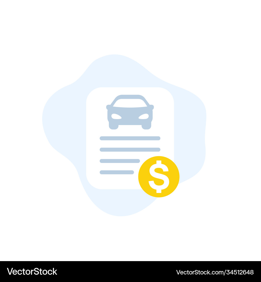 Car loan or payments icon Royalty Free Vector Image