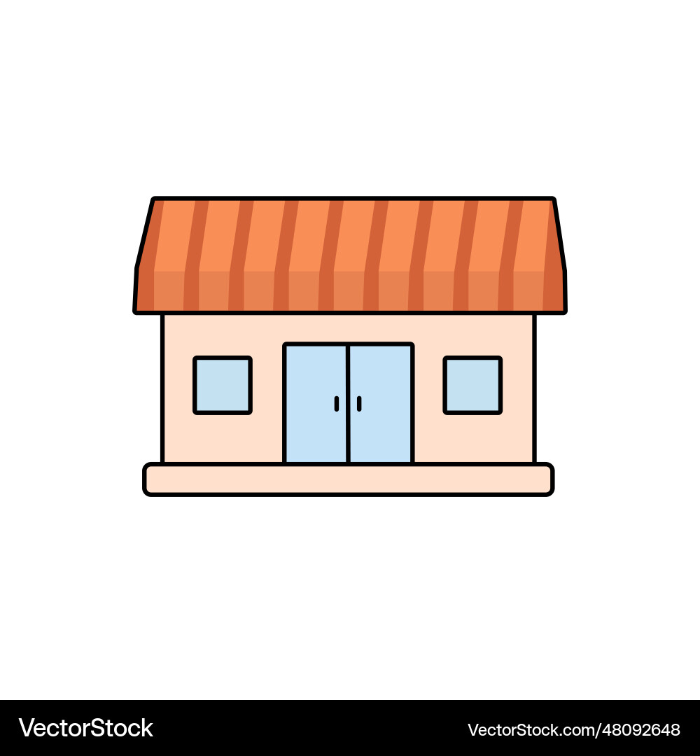 Cartoon shop building flat icon isolated Vector Image