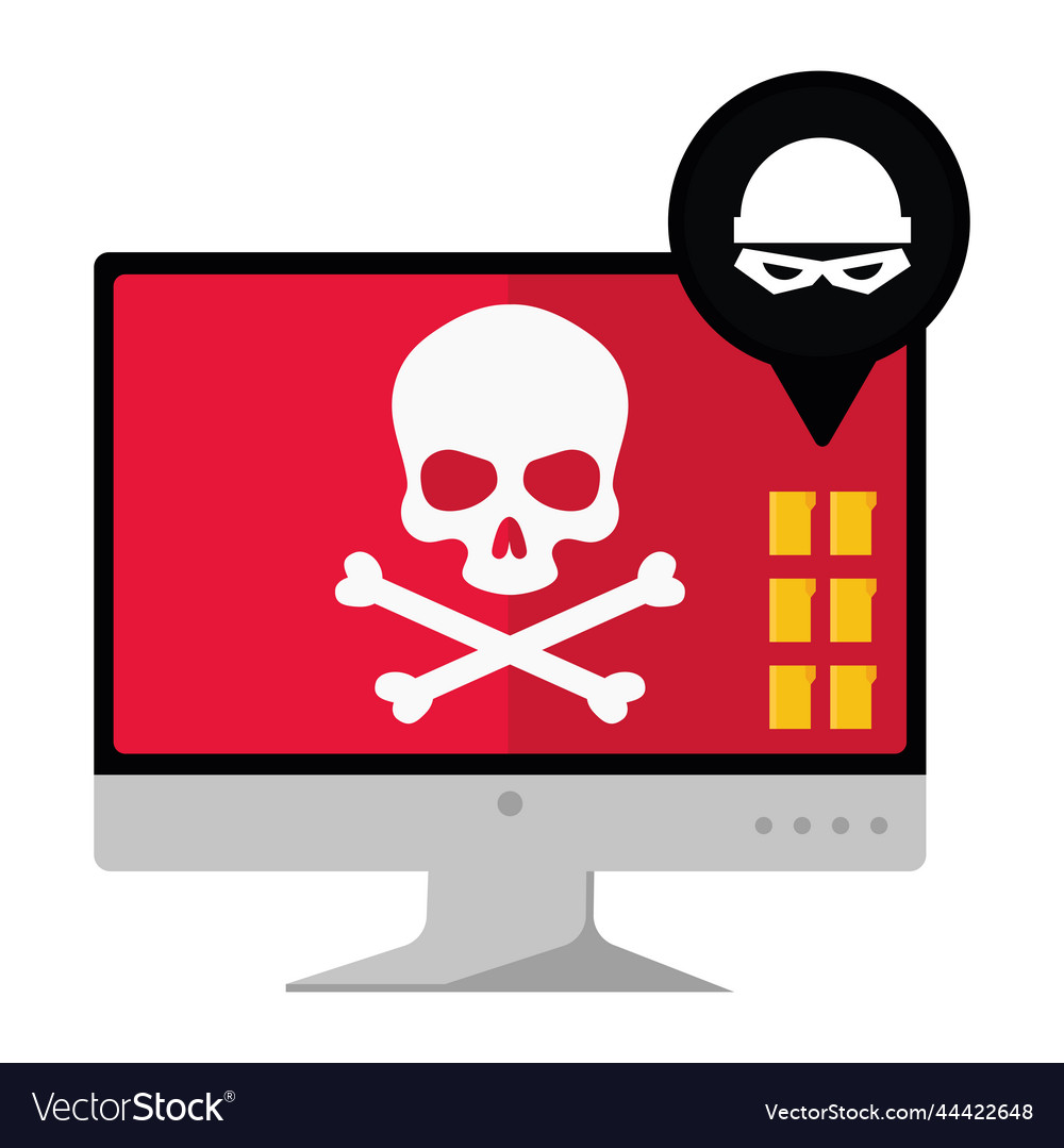 Computer attack virus Royalty Free Vector Image