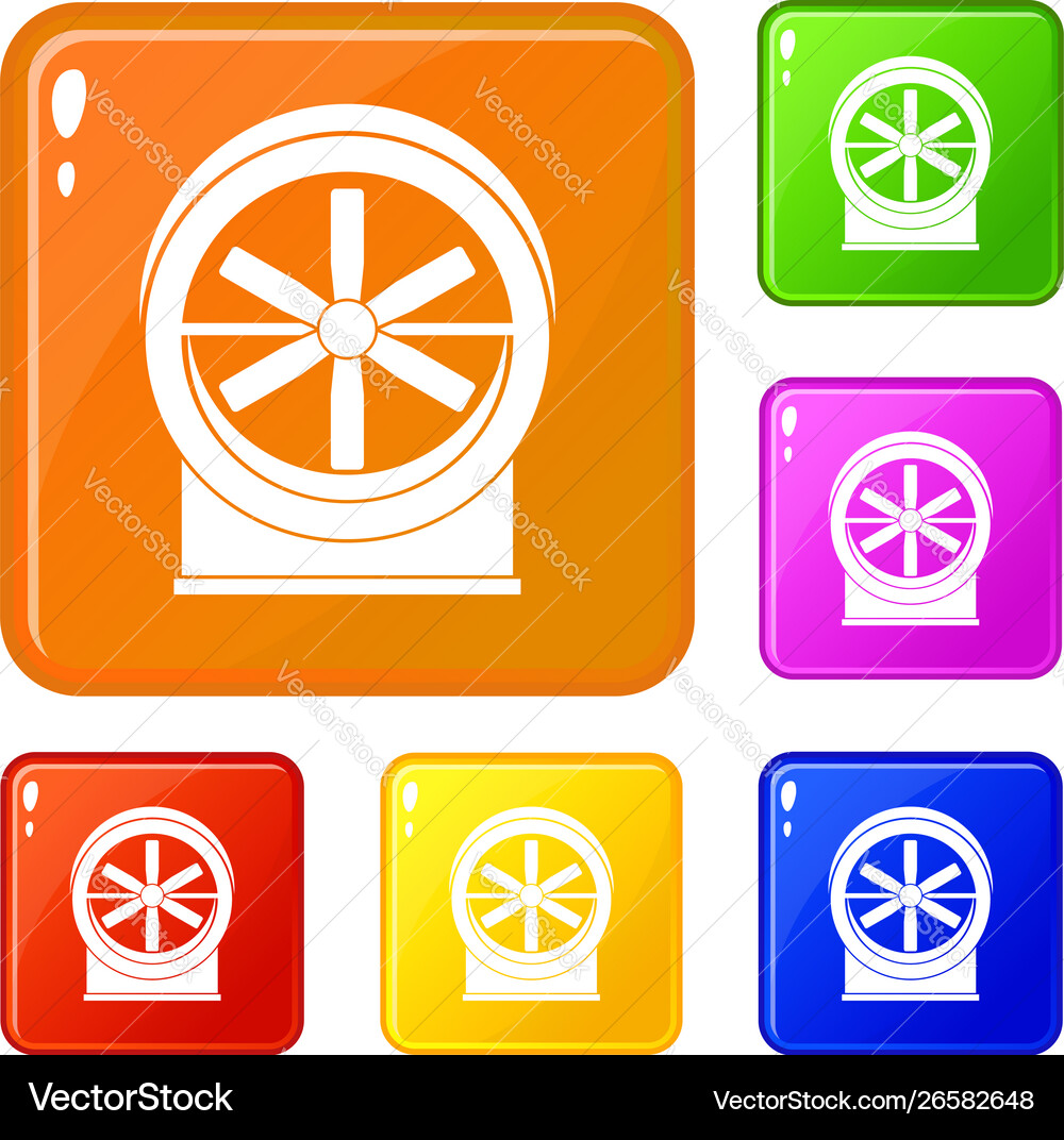 Fan icons set color Royalty Free Vector Image - VectorStock