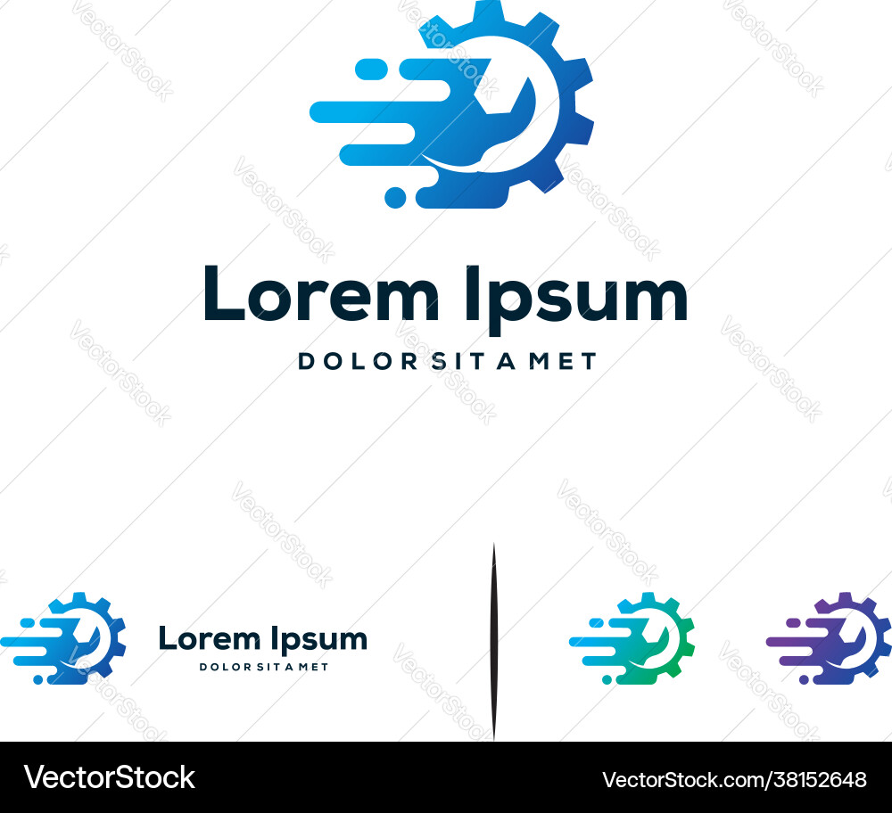 Fast service logo designs gear logo template Vector Image