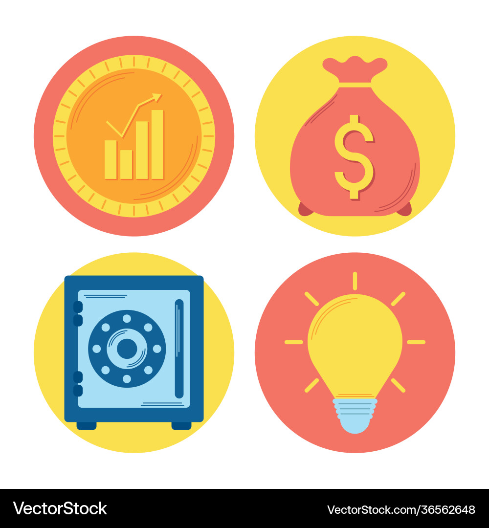 Four invest icons Royalty Free Vector Image - VectorStock