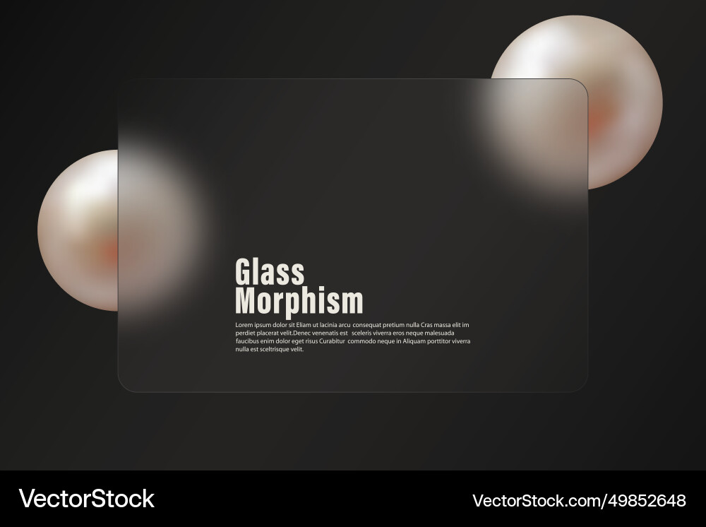 Glass morphism style realistic glass morphism Vector Image