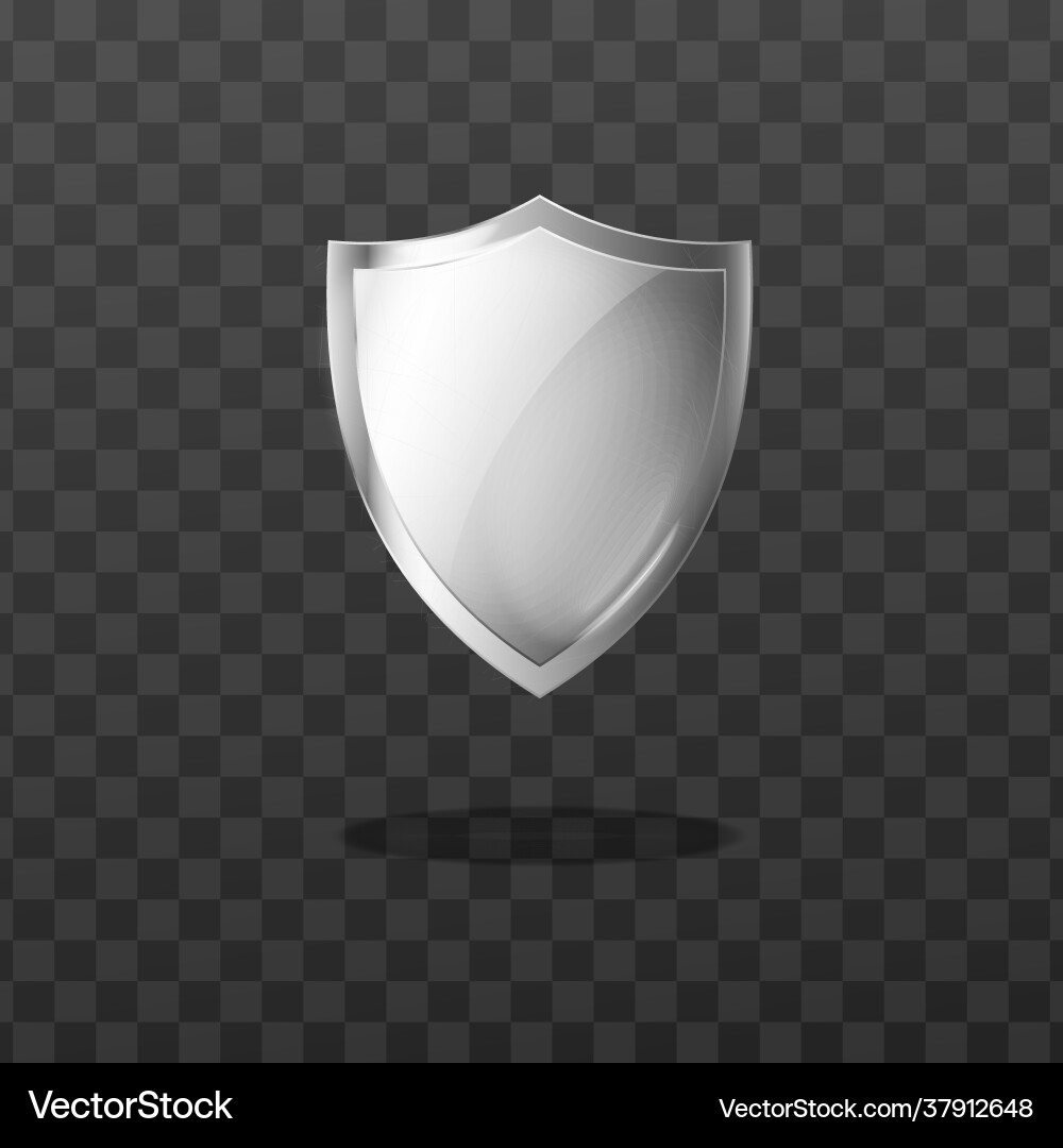 Glossy security metal or glass shield realistic Vector Image