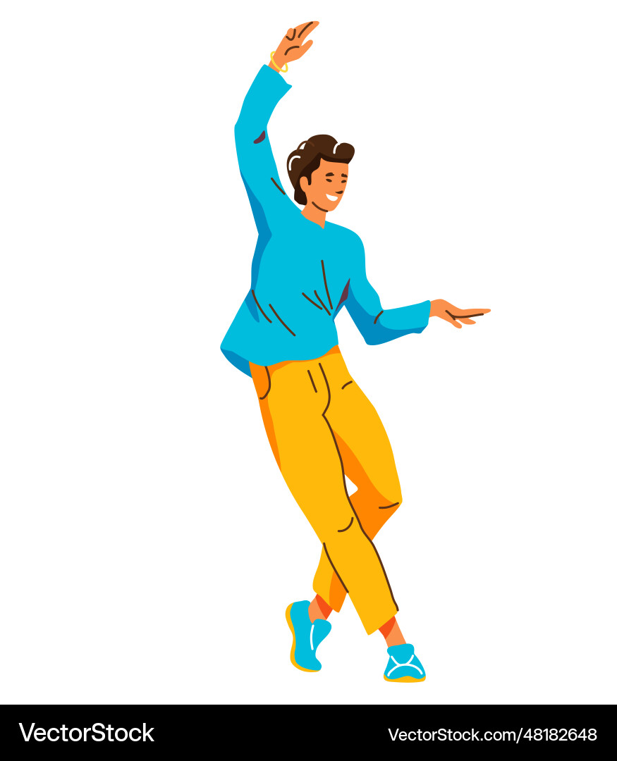 Man dance handsome male Royalty Free Vector Image
