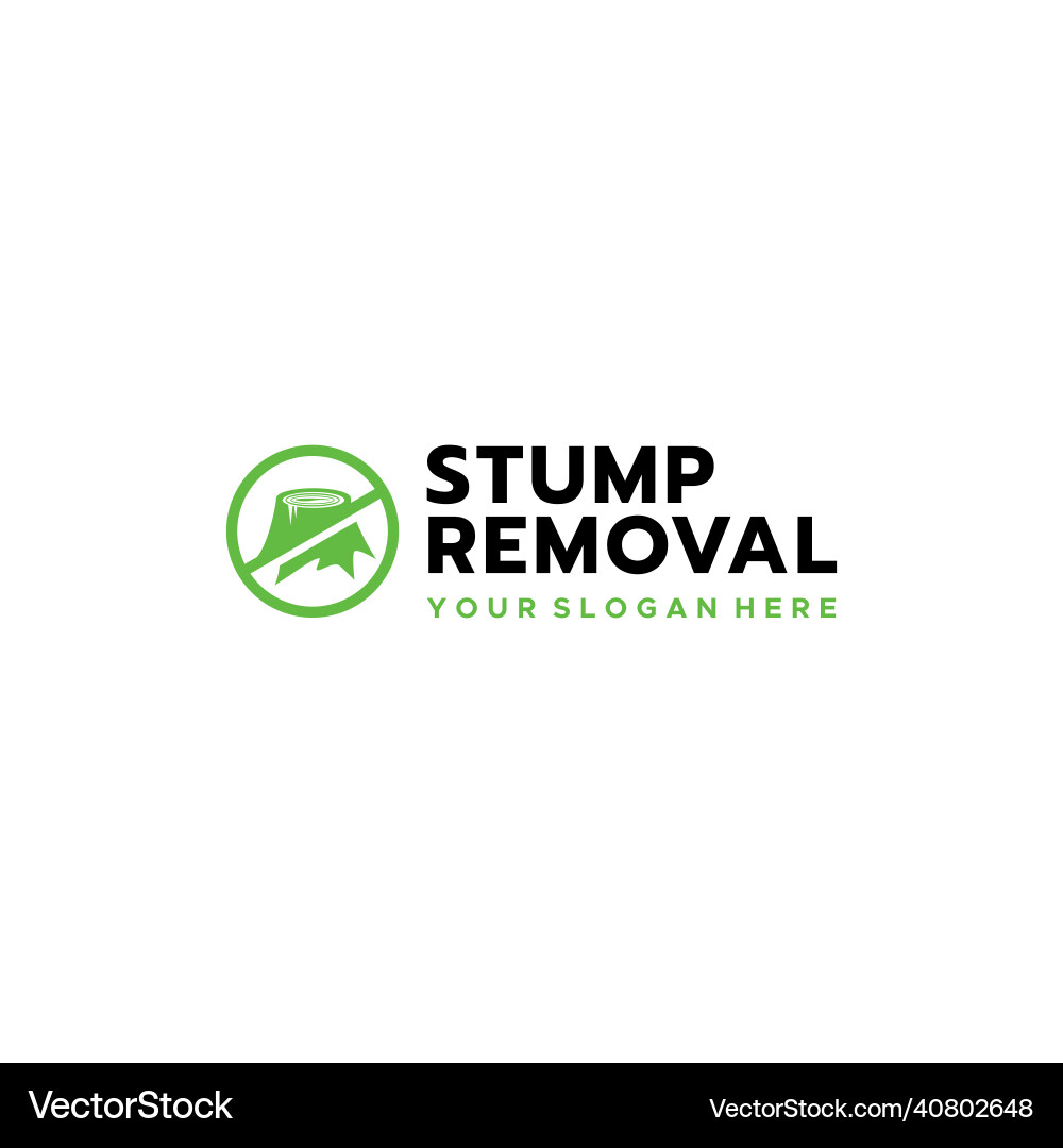 Minimalist design stump removel logo Royalty Free Vector