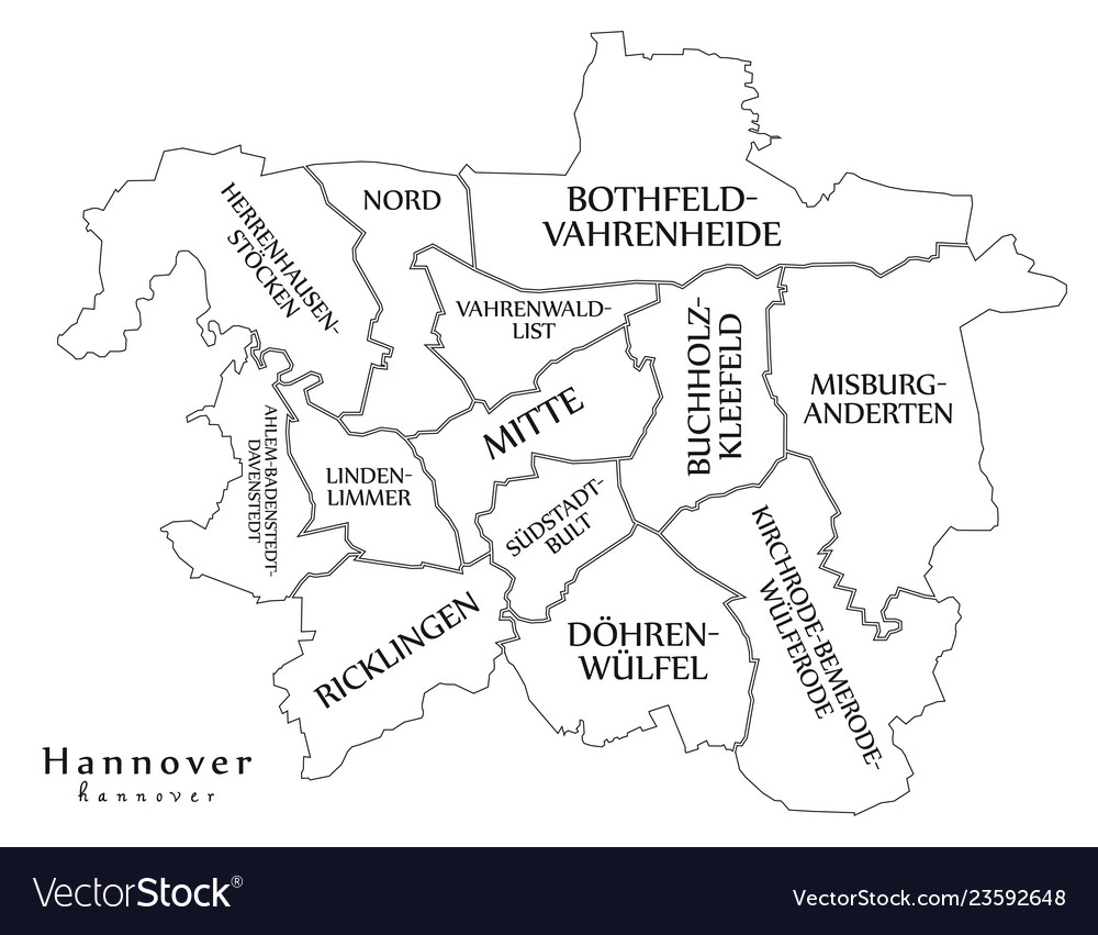 Modern city map - hannover city germany Royalty Free Vector Modern city map - hannover city germany Royalty Free Vector