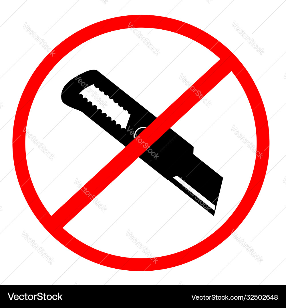 Prohibited sign do not cut with cutter isolated Vector Image