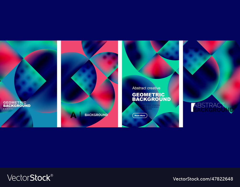 Set of abstract geometric posters designs Vector Image