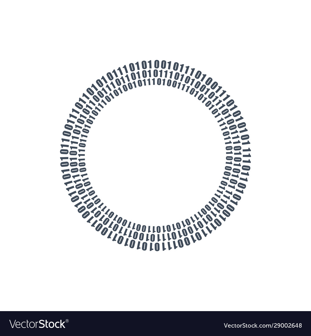 Three circles binary circuits future technology Vector Image