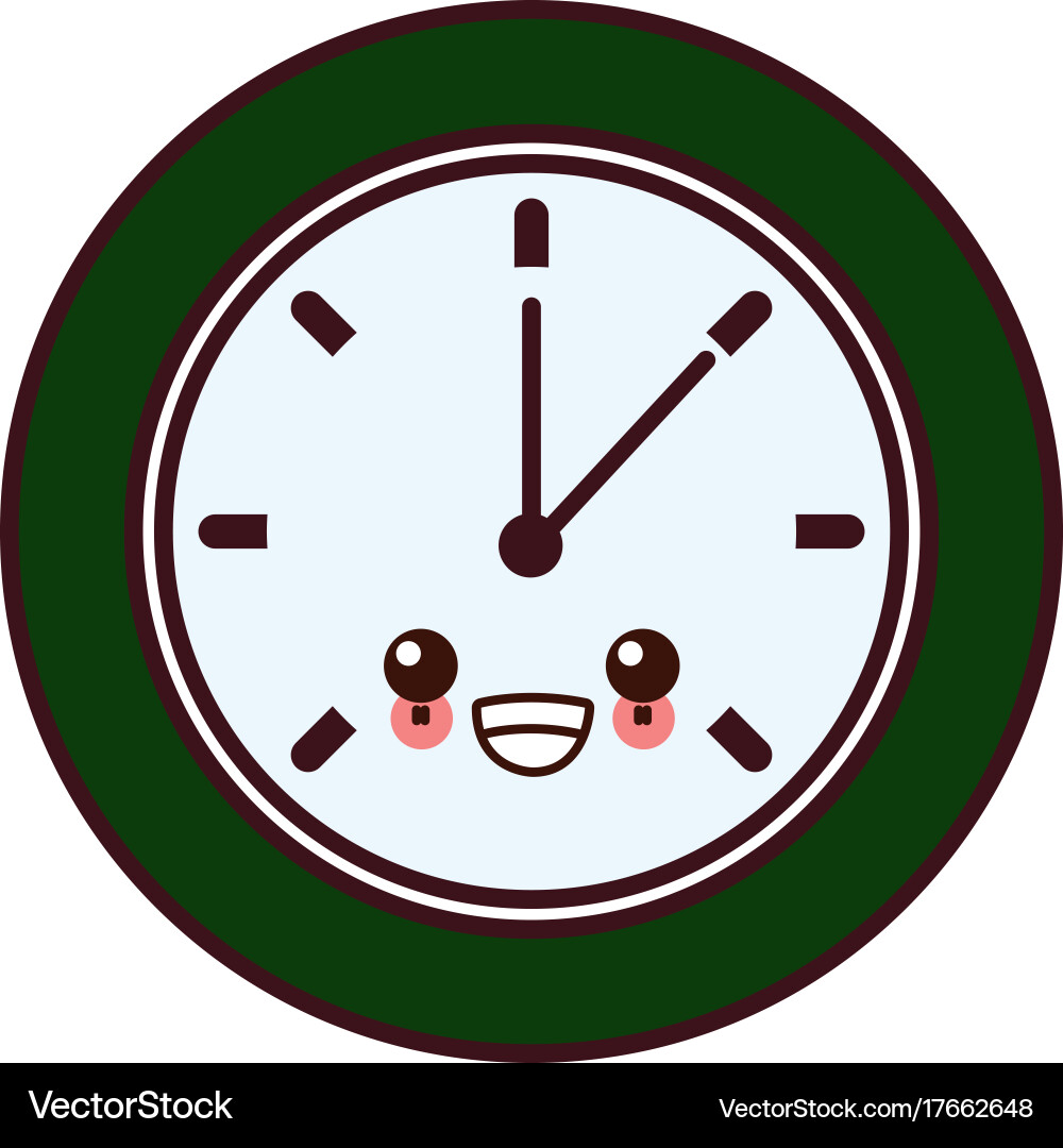 Wall clock symbol kawaii cartoon Royalty Free Vector Image