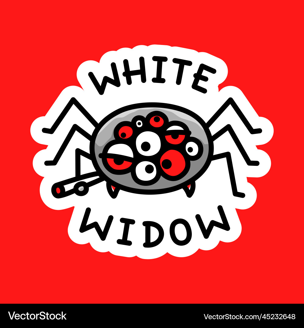 White widow cannabis strain sign marijuana package