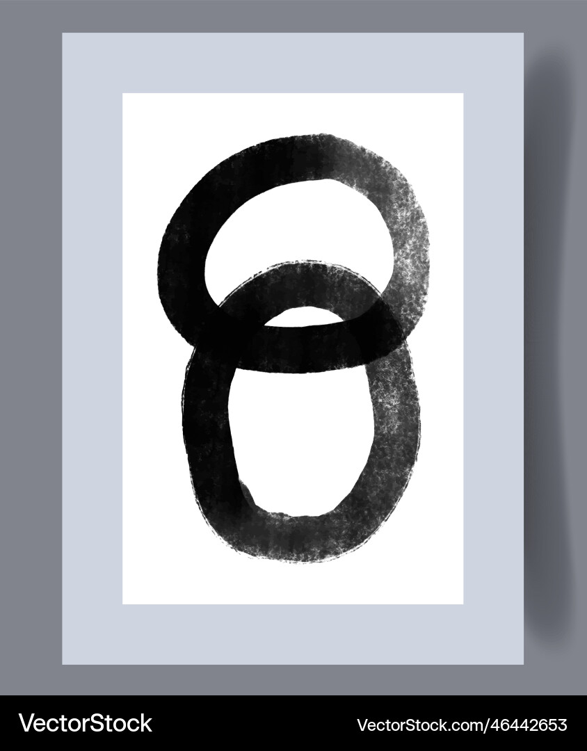 Abstract rings simple chain wall art print Vector Image