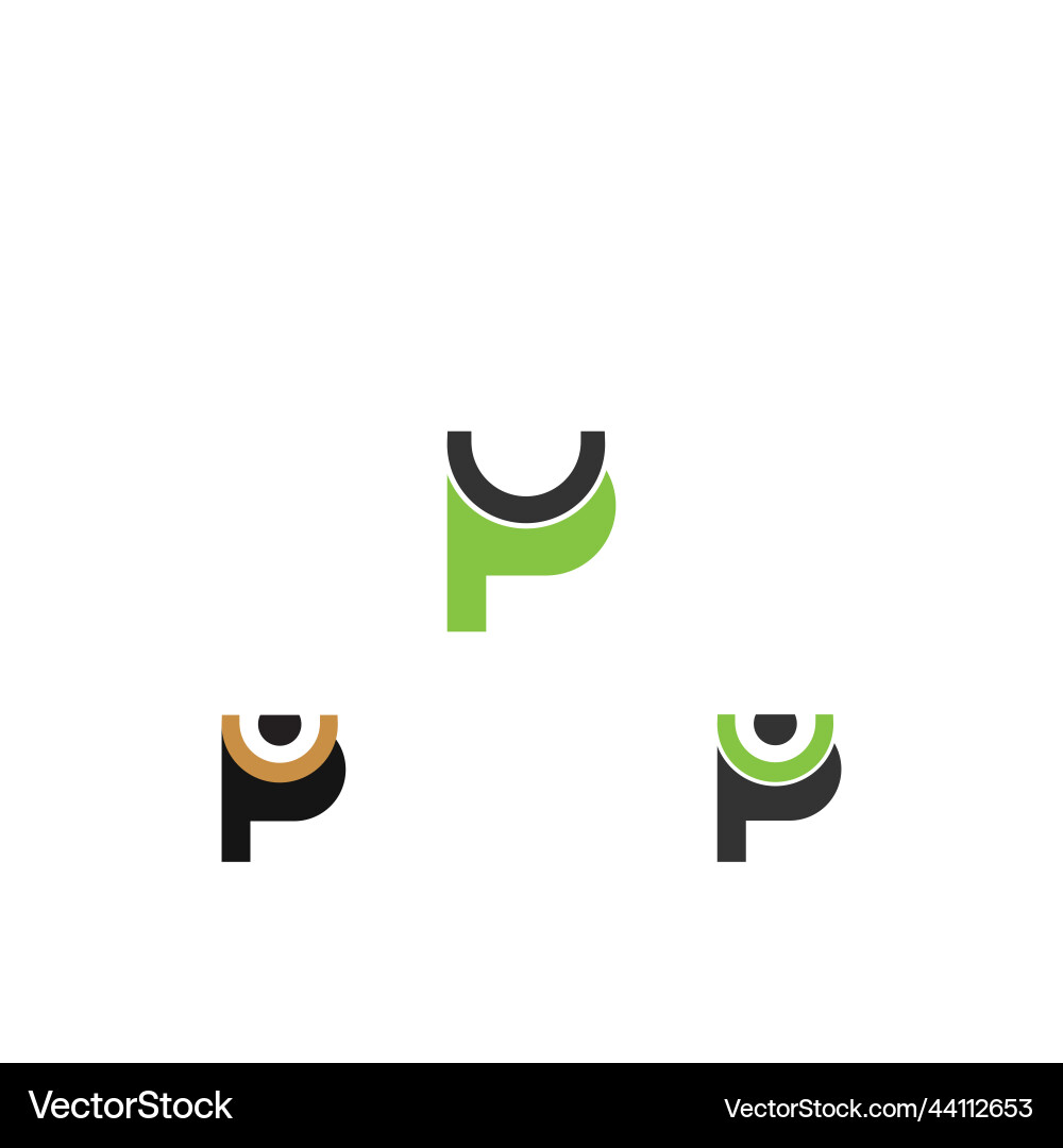 Alphabet letters initials logo pu up p and u Vector Image