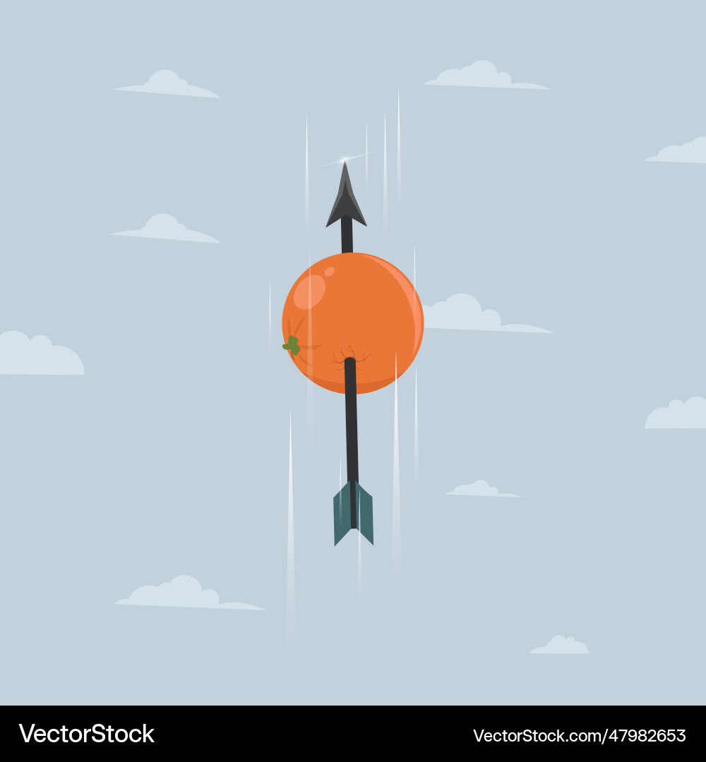 Arrow with orange on the sky design Royalty Free Vector